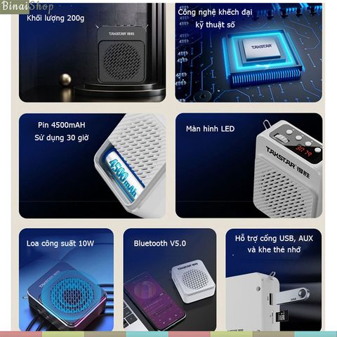 Takstar E180M - Máy Trợ Giảng Có Dây, Công Suất 10W, SD 30 Giờ – BINAI