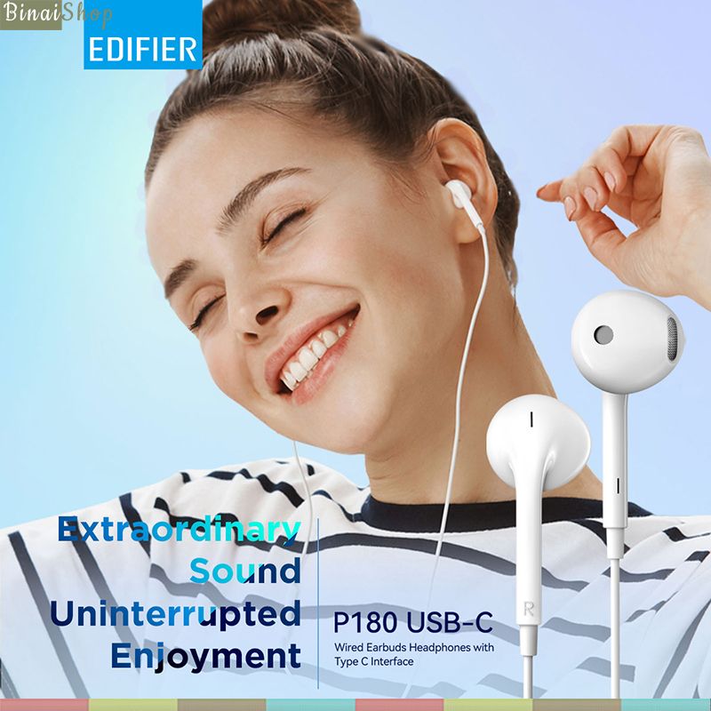 Edifier P180 USB-C - Tai Nghe Có Dây, Nghe Nhạc, Đàm Thoại, Hi-Res – BINAI