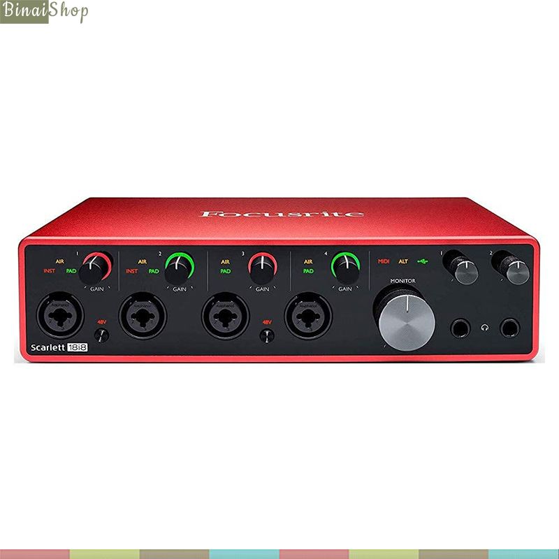 Focusrite Scarlett 18i8 (Gen 3) - Sound Card Thu Âm 18in, 8 Our – BINAI