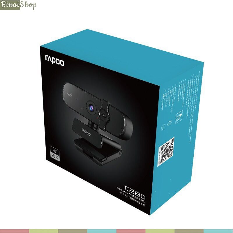 Rapoo C280 - Webcam Họp Trực Tuyến Tự Động Lấy Nét 2K, Góc Rộng 85° – BINAI