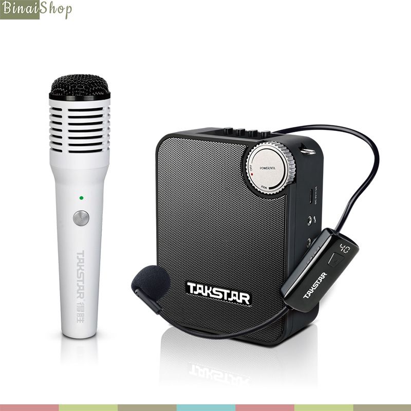 Takstar E500W - Máy Trợ Giảng Hai Mic Không Dây UHF, Công Suất 20W – BINAI