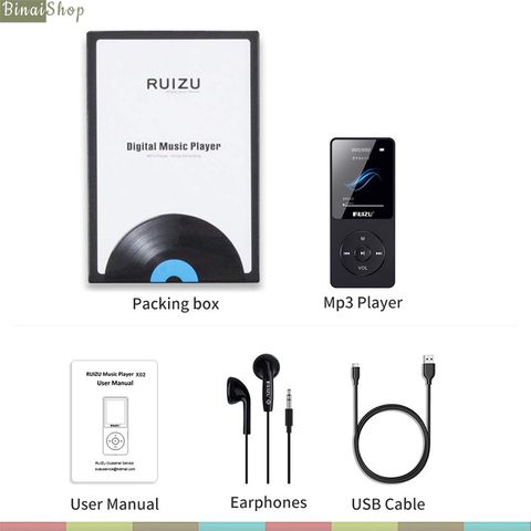 Máy nghe nhạc mp3 RUIZU X02 – BINAI
