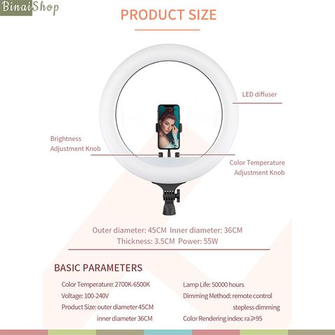 Đèn LED Ring RL21 / RL18 - Đèn Led Dành Cho Chụp Ảnh , Quay Phim – BINAI