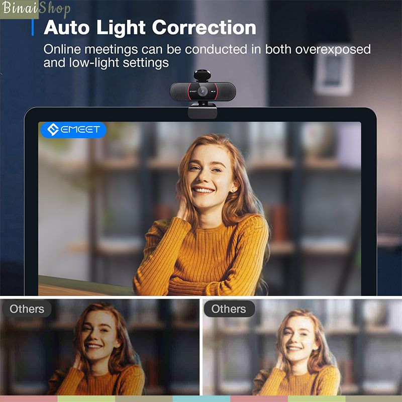 Emeet C960 / C960 4K - Webcam Họp Trực Tuyến Góc Rộng, Full HD/ 4K – BINAI
