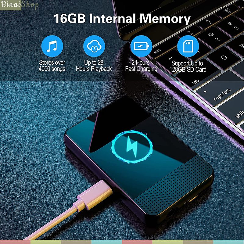 Ruizu M16 - Máy Nghe Nhạc HiFi, Bluetooth 5.0, Loa Ngoài – BINAI