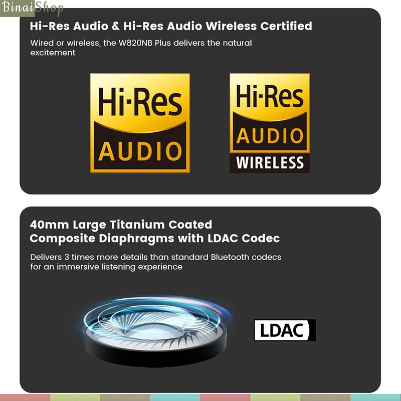 Edifier W820NB Plus - Tai nghe Bluetooth 5.2, ANC, Hi-res Wirless – BINAI
