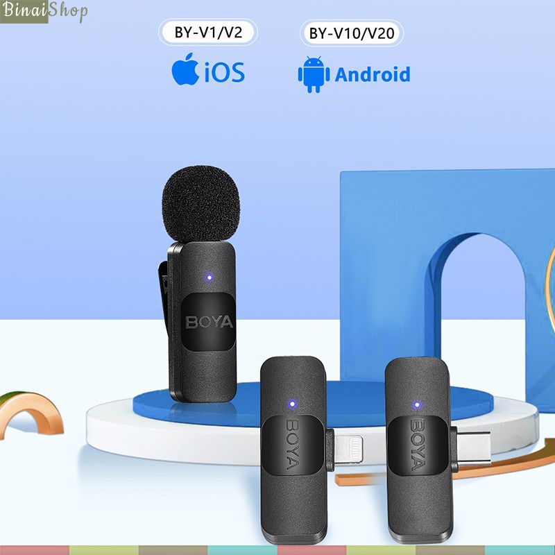Boya BY-V1 / BY-V2 / BY-V10 / BY-V20 - Micro Cài Áo Không Dây 2.4GHz – BINAI