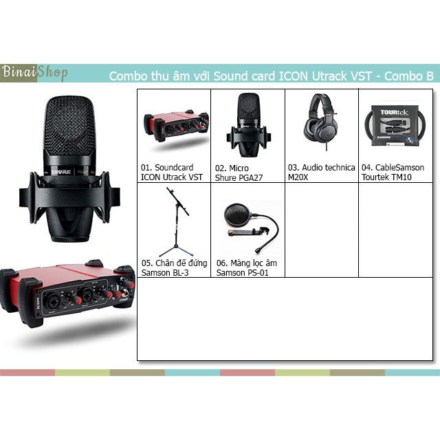 Soundcard thu âm USB có hiệu ứng âm thanh ảo ICON Utrack VST – BINAI
