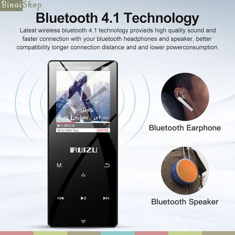 Ruizu D51 - Máy nghe nhạc Mp3 Lossless Hifi, Bluetooth, Loa ngoà – BINAI
