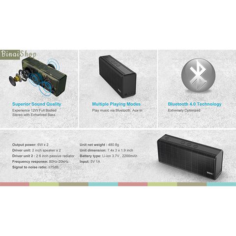 Loa Bluetooth chính hãng DOSS SoundBox Color – BINAI