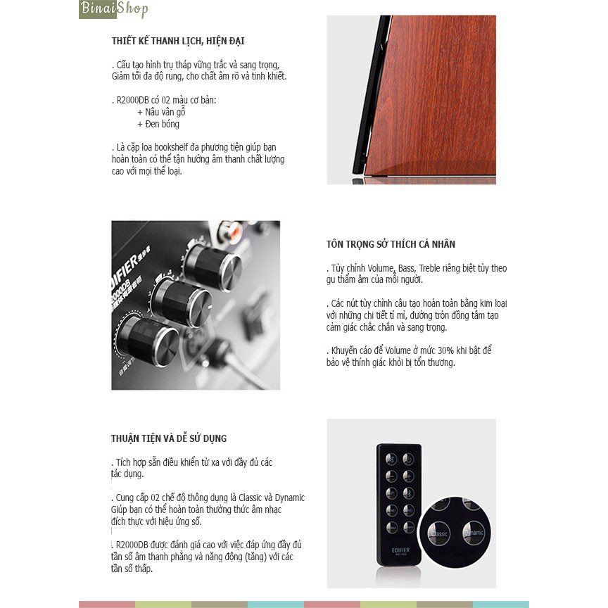 Loa Bookshelf - Edifier R2000DB (Bluetooth) – BINAI