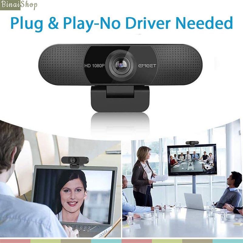 Emeet C960 / C960 4K - Webcam Họp Trực Tuyến Góc Rộng, Full HD/ 4K – BINAI
