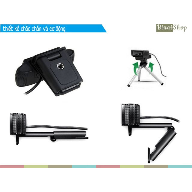 Logitech C920 Pro - Webcam HD 1080p, tích hợp micro stereo – BINAI
