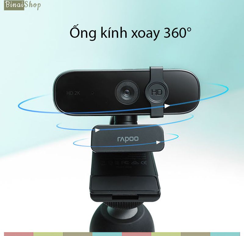 Rapoo C280 - Webcam Họp Trực Tuyến Tự Động Lấy Nét 2K, Góc Rộng 85° – BINAI