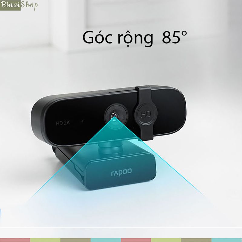 Rapoo C280 - Webcam Họp Trực Tuyến Tự Động Lấy Nét 2K, Góc Rộng 85° – BINAI