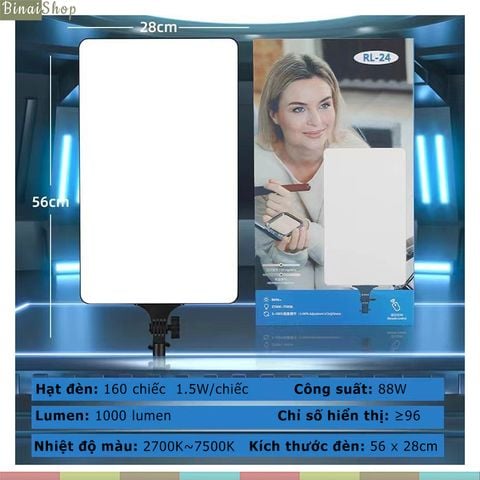 RL-24 - Đèn LED Panel Kích Thước 24 Inch cho Vlog, Studio, Livestream ...
