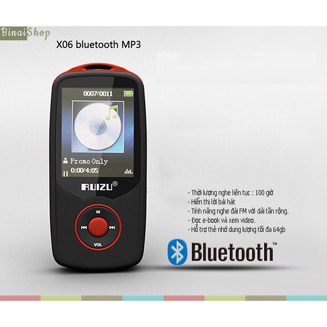 Máy nghe nhạc Lossless Bluetooth Ruizu X06 – BINAI
