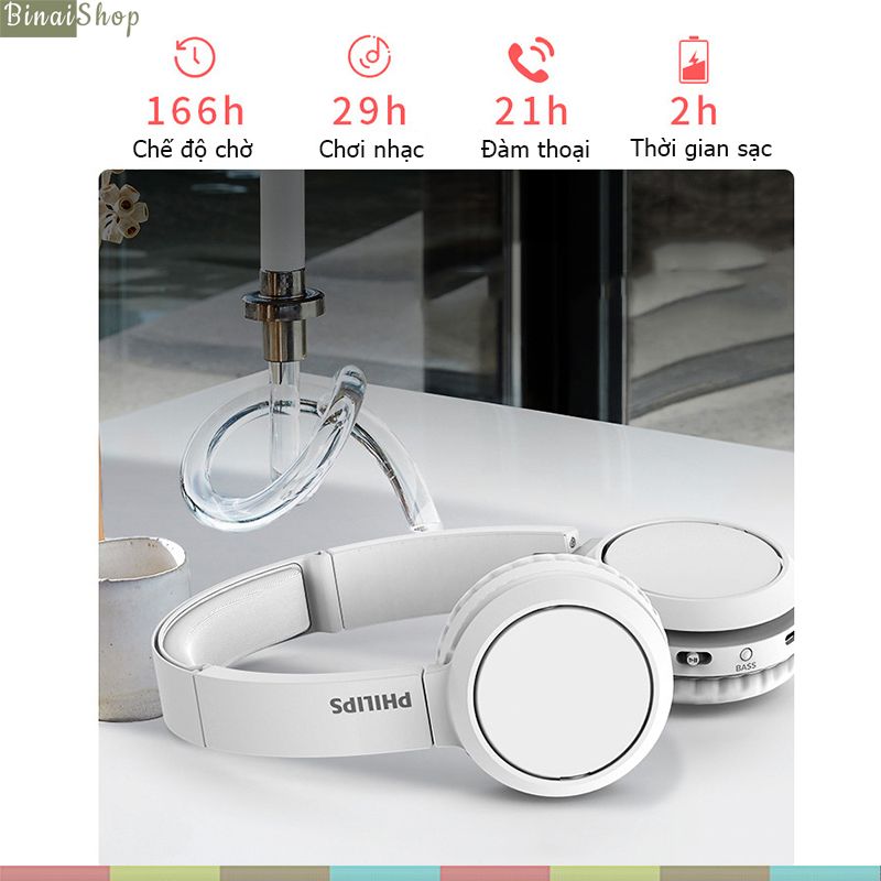 Philips TAH4205 - Tai Nghe Over-Ear, Bluetooth 5.0, Hỗ Trợ Đàm Thoại – BINAI