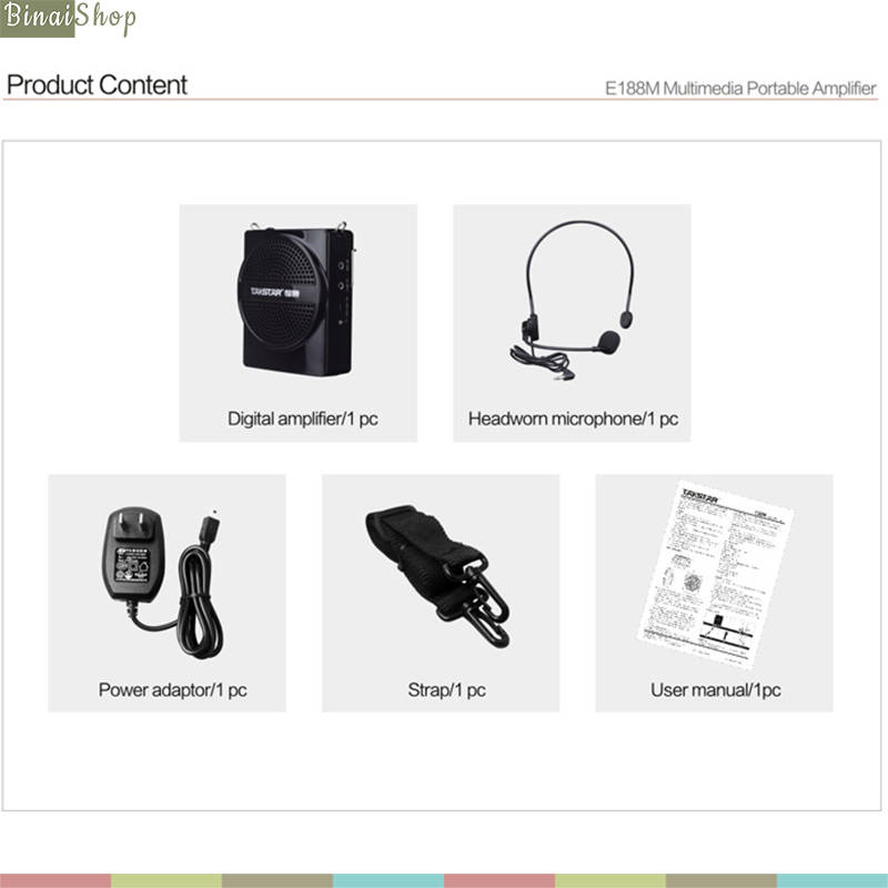 Takstar E188M - Máy trợ giảng có dây, loa 8w, thời lượng pin 10h – BINAI