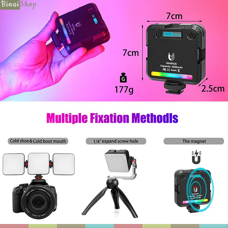 Luxceo W64 RGB - Đèn LED Hỗ Trợ 20 Hiệu Ứng Cho Quay Phim, Chụp Hình – BINAI