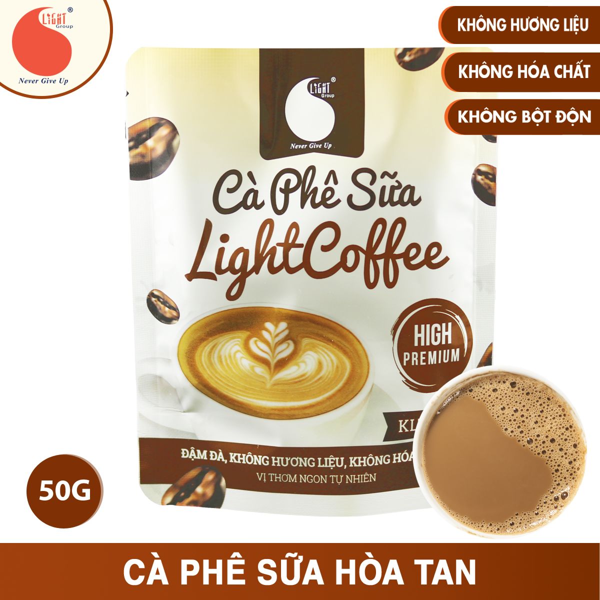 Cà Phê sữa hòa tan Light Coffee vị cà phê thật, không hương liệu- 50gr ...