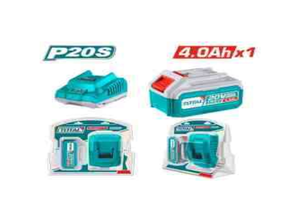 Bộ Pin Total TFBLI2002 và Sạc Total TFCLI2001E Dùng Pin 20V TFBCPK1214 ...