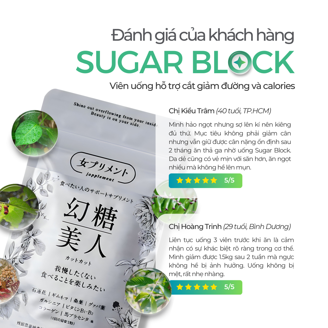 [CHÍNH HÃNG] VIÊN SUGAR BLOCK CẮT GIẢM ĐƯỜNG CHỐNG HẤP THỤ CALORIES GI ...