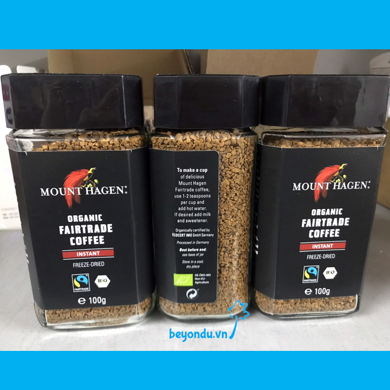 Cà phê hòa tan hữu cơ Mount Hagen 100g (Organic Fair Trade instant cof ...