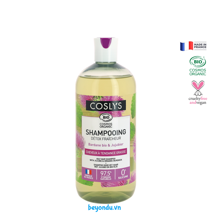 Dầu gội cho tóc dầu chiết xuất táo và ngưu bàng hữu cơ Coslys (500ml) – Beyond U