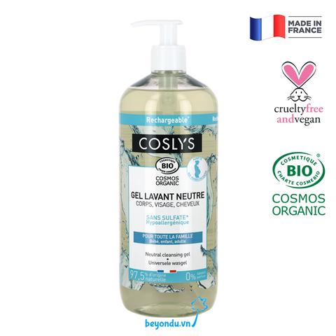 Nước tẩy trang mắt và mặt cho da khô và da nhạy cảm hữu cơ Coslys (200 – Beyond U
