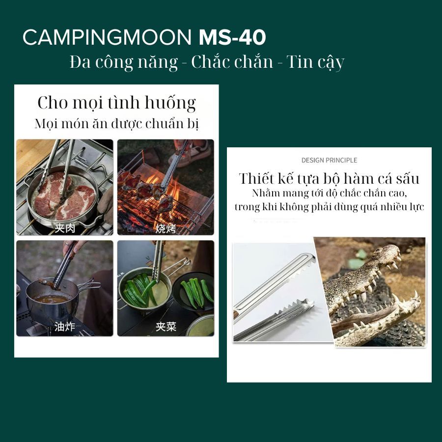 Kẹp nấu ăn Inox 304 Campingmoon MS-40 | Freeman Chuyên Đồ Cắm Trại Outdoor Camping , Thể Thao ...