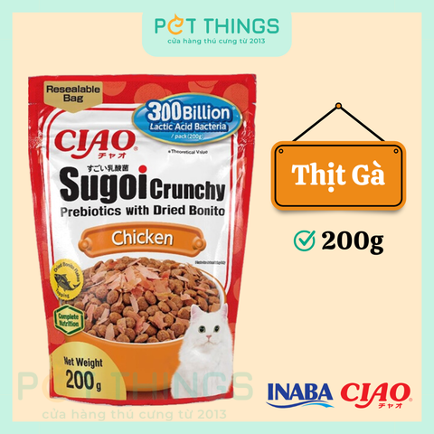 Thức Ăn Hạt Cho Mèo CIAO SUGOI Crunchy Với Lợi Khuẩn & Cá Ngừ Bào, Gói – Pet Things