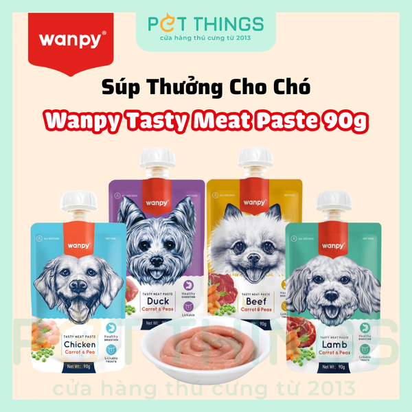 Wanpy Tasty Meat Paste - Súp Thưởng Nắp Vặn Cho Chó 90g – Pet Things