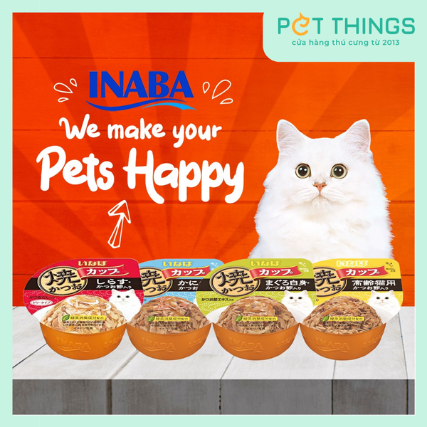 Thức ăn cá hộp cho mèo INABA Cá ngừ nướng nấu nước sốt 70g – Pet Things