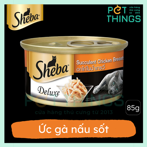 Sheba Deluxe 85g Ức Gà phi lê nấu sốt – Pet Things