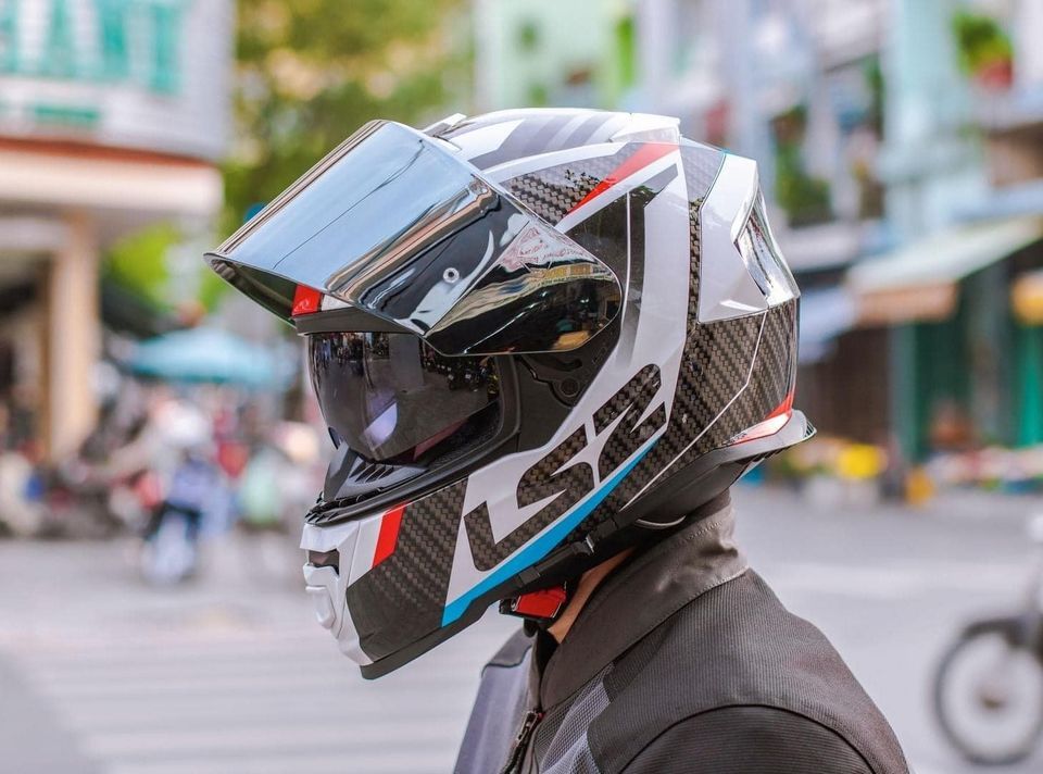 MŨ FULLFACE LS2 FF800 STORM - Đỏ Trắng Đen Vân Carbon – Bershop