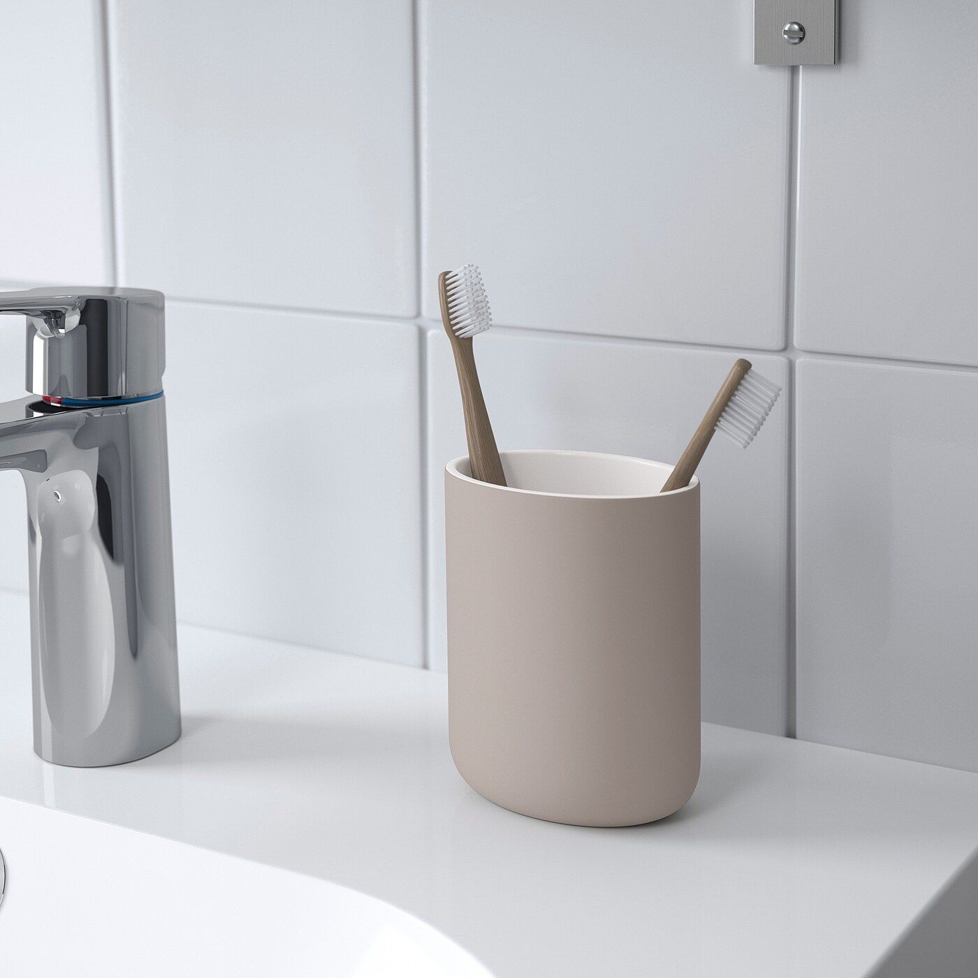Cốc đựng bàn chải sứ tráng men cao cấp EKOLN IKEA