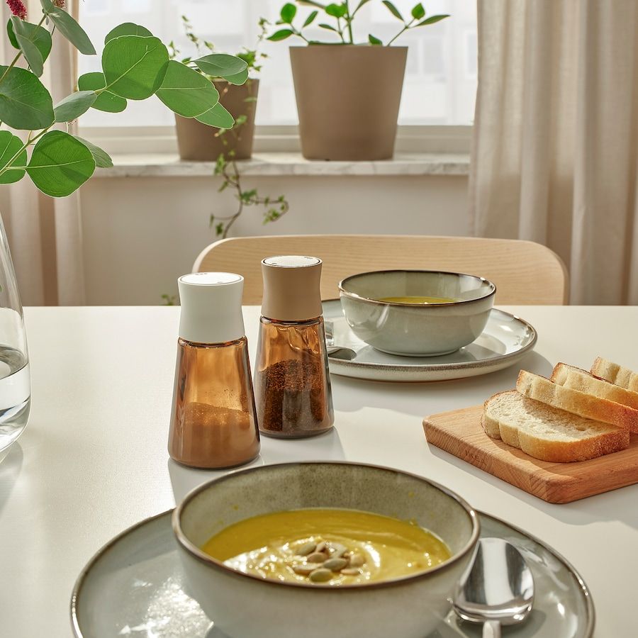 Bộ 2 lọ đựng tiêu đường muối Halvtom IKEA