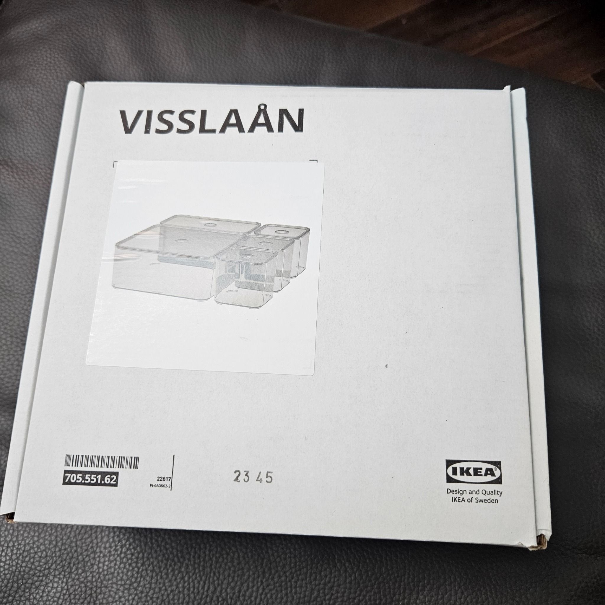 Bộ 5 hộp nhựa có nắp chia đồ trang điểm, trang sức Visslaan IKEA