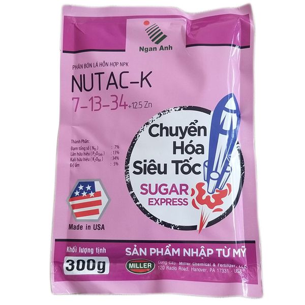 Phân Bón Lá Hỗn Hợp NPK NUTAC-K 7-13-34 + 125 Zn - Chuyển Hóa Siêu Tốc ...