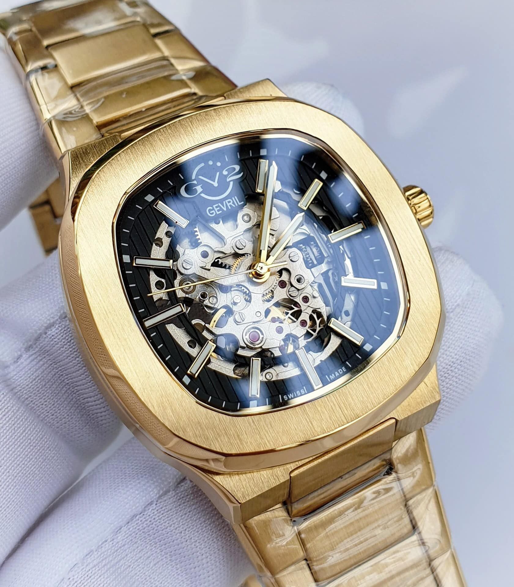 GV2 By Gevril 18115 Men's Potente Swiss Automatic Skeletal Watch - Đồn ...