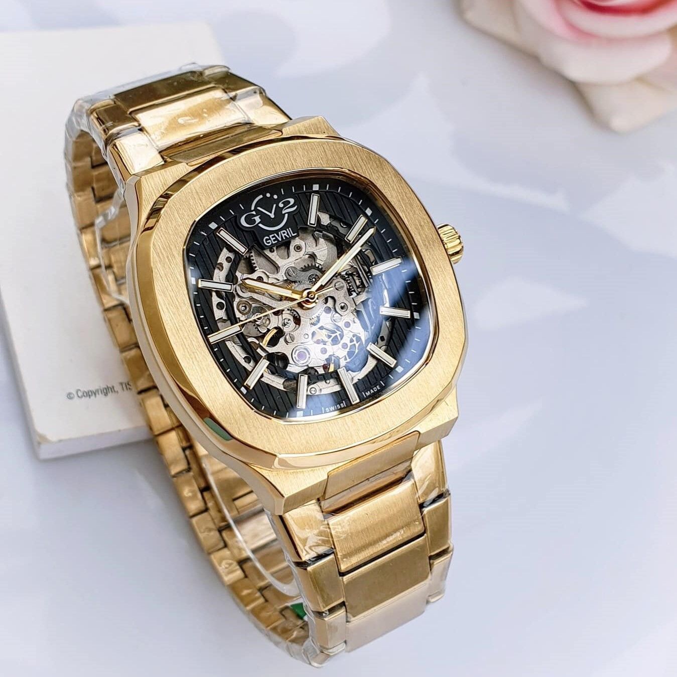 GV2 By Gevril 18115 Men's Potente Swiss Automatic Skeletal Watch - Đồn ...