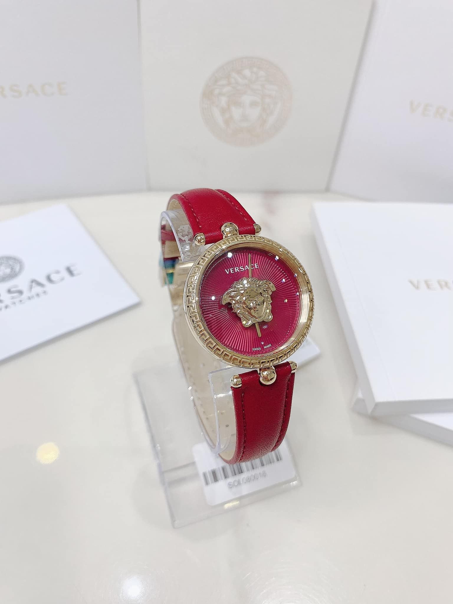 Versace Palazzo Empire Red Dial Red Leather VECQ00418 34mm Đồng Hồ Nữ ...