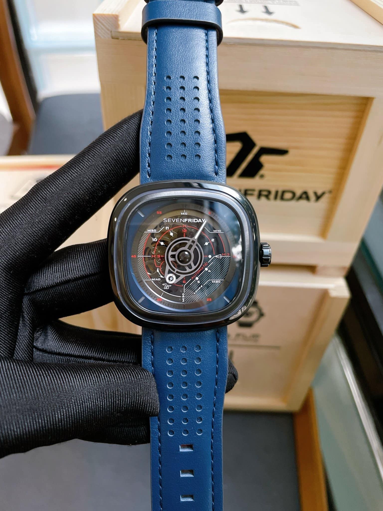 SevenFriday Automatic Blue Dial Blue Rubber T3/03 ( T303 ) Đồng Hồ Nam ...