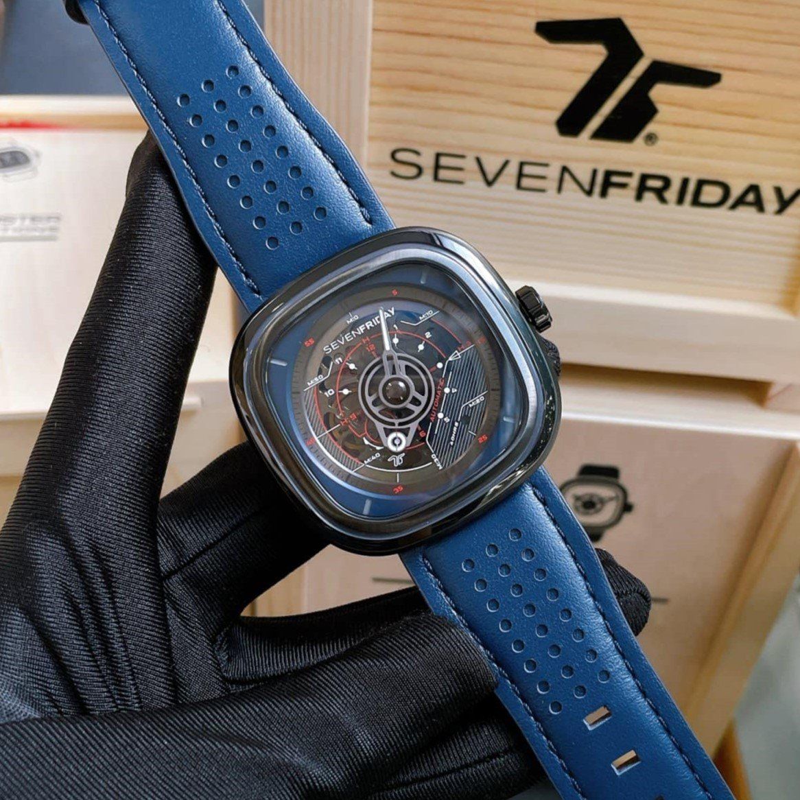 SevenFriday Automatic Blue Dial Blue Rubber T3/03 ( T303 ) Đồng Hồ Nam ...