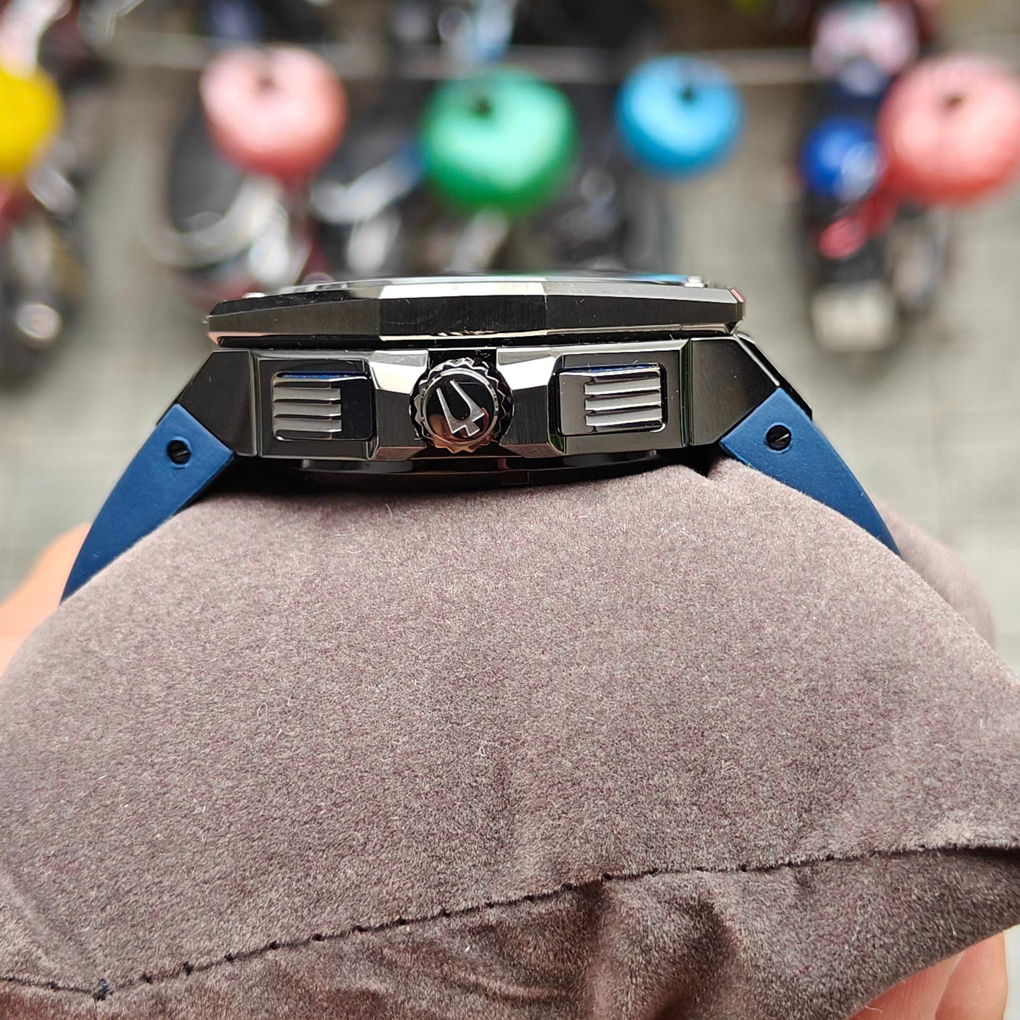 Bulova Precisionist Chronograph Quartz Blue Dial 98B357 - Đồng Hồ Na ...