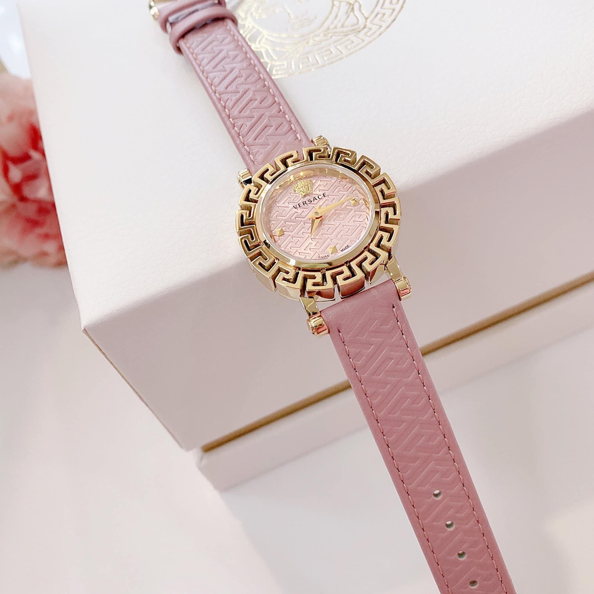 Versace Greca Glam Light Pink Dial Light VE2Q00222 30mm- Đồng Hồ Nữ ...