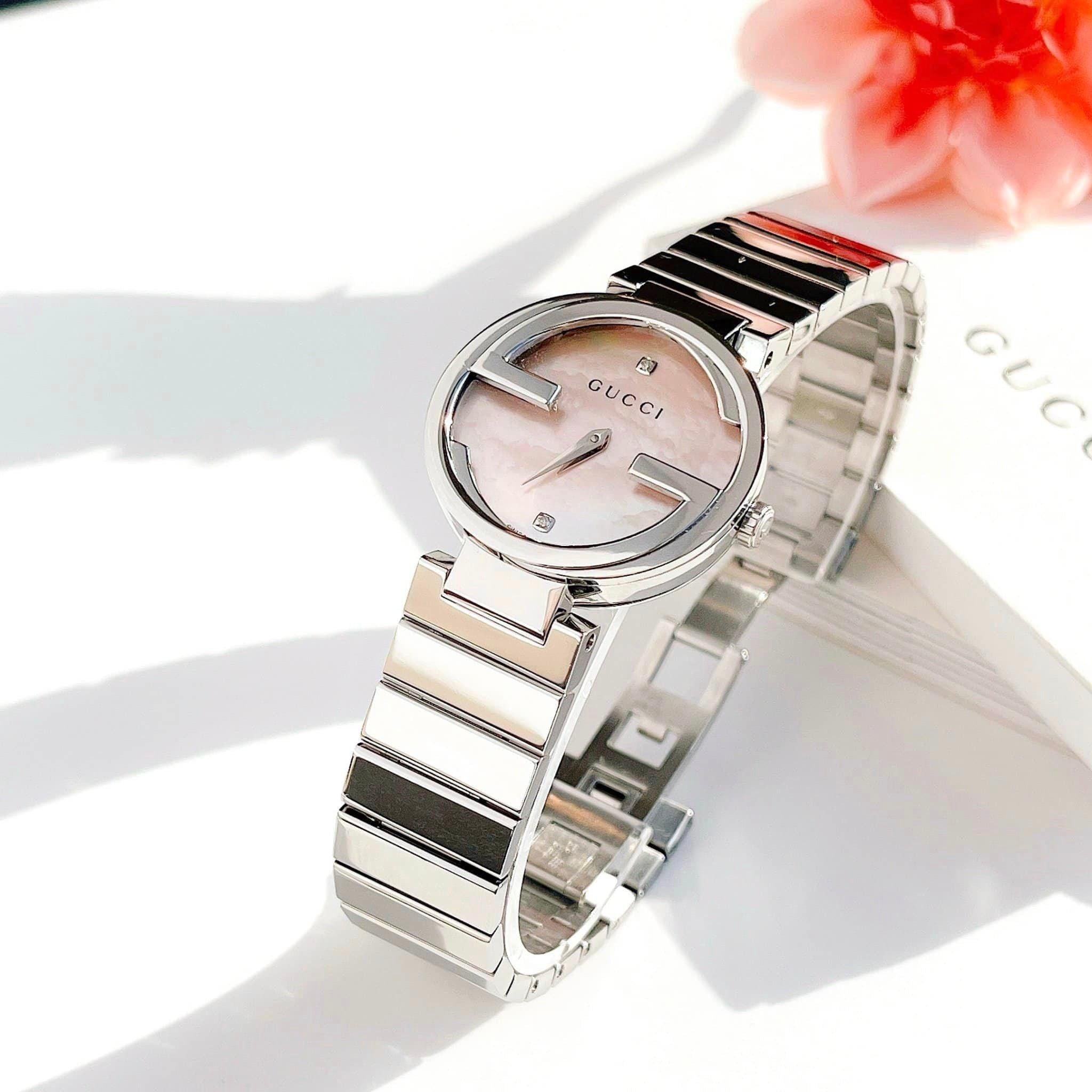 Gucci Interlocking Diamond Mother of Pearl Dial Silver YA133505 29mm ...