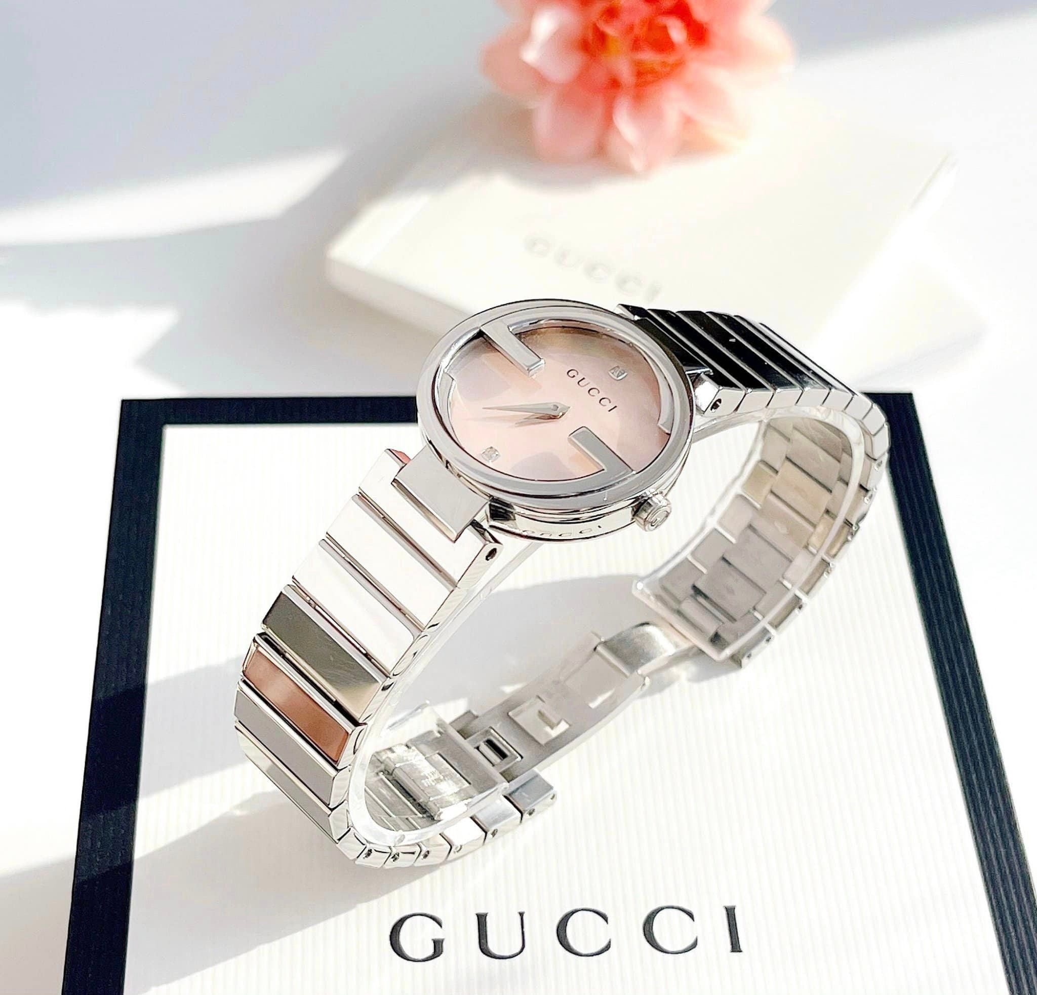 Gucci Interlocking Diamond Mother of Pearl Dial Silver YA133505 29mm ...
