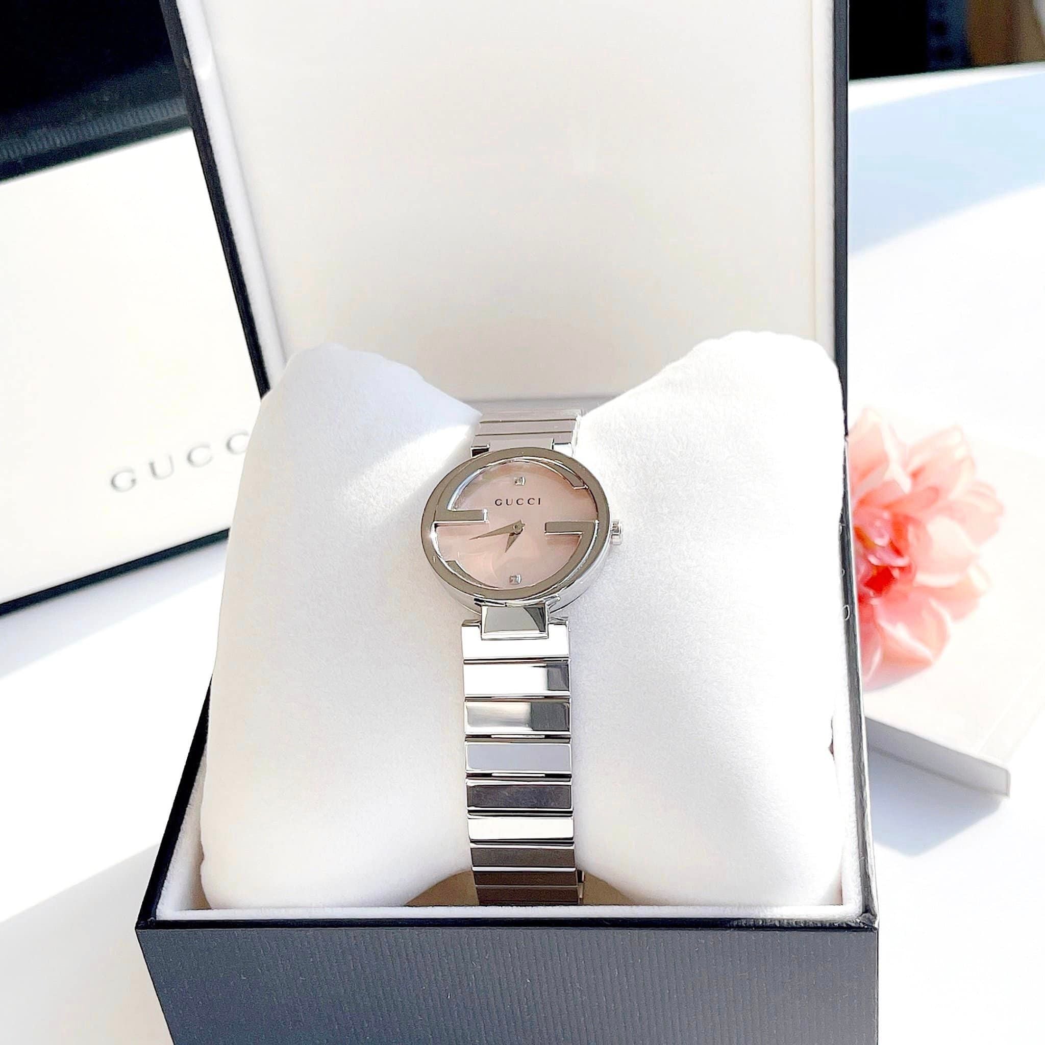 Gucci Interlocking Diamond Mother of Pearl Dial Silver YA133505 29mm ...